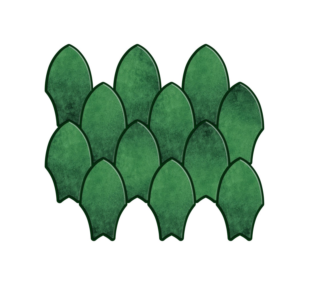 Green Long Fish Scale Peel and Stick Wall Tile | Kitchen Backsplash ...