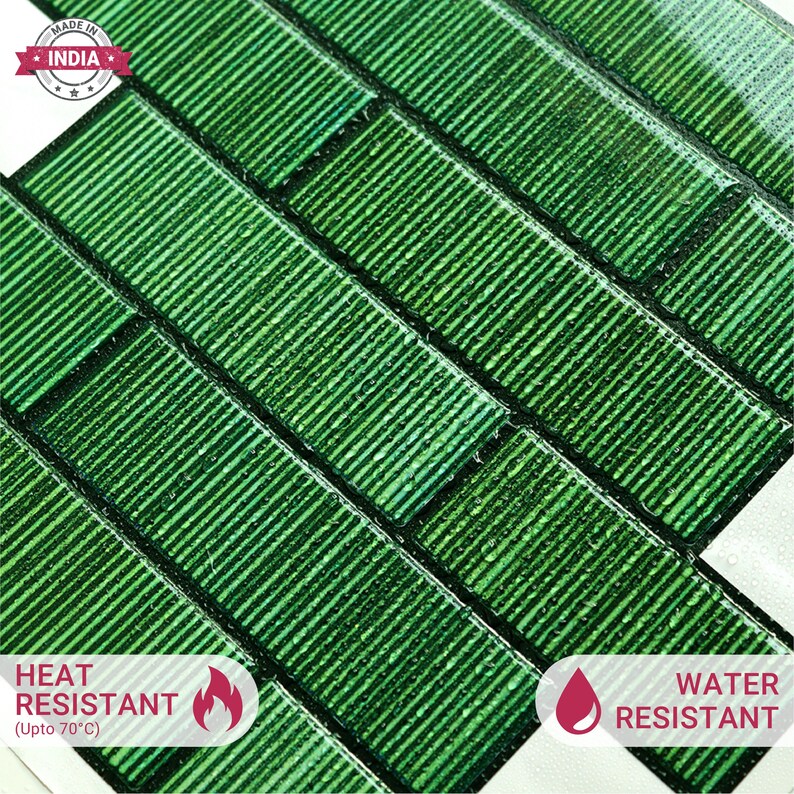 Emerald Green Fluted 3D Peel and Stick Backsplash Tiles - Etsy Australia