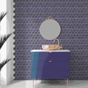 Royal Blue Hexagon Peel and Stick Kitchen Backsplash Tiles - Etsy