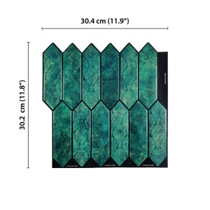 Creative Emerald Green Peel and Stick Wall Tile | Kitchen Backsplash ...