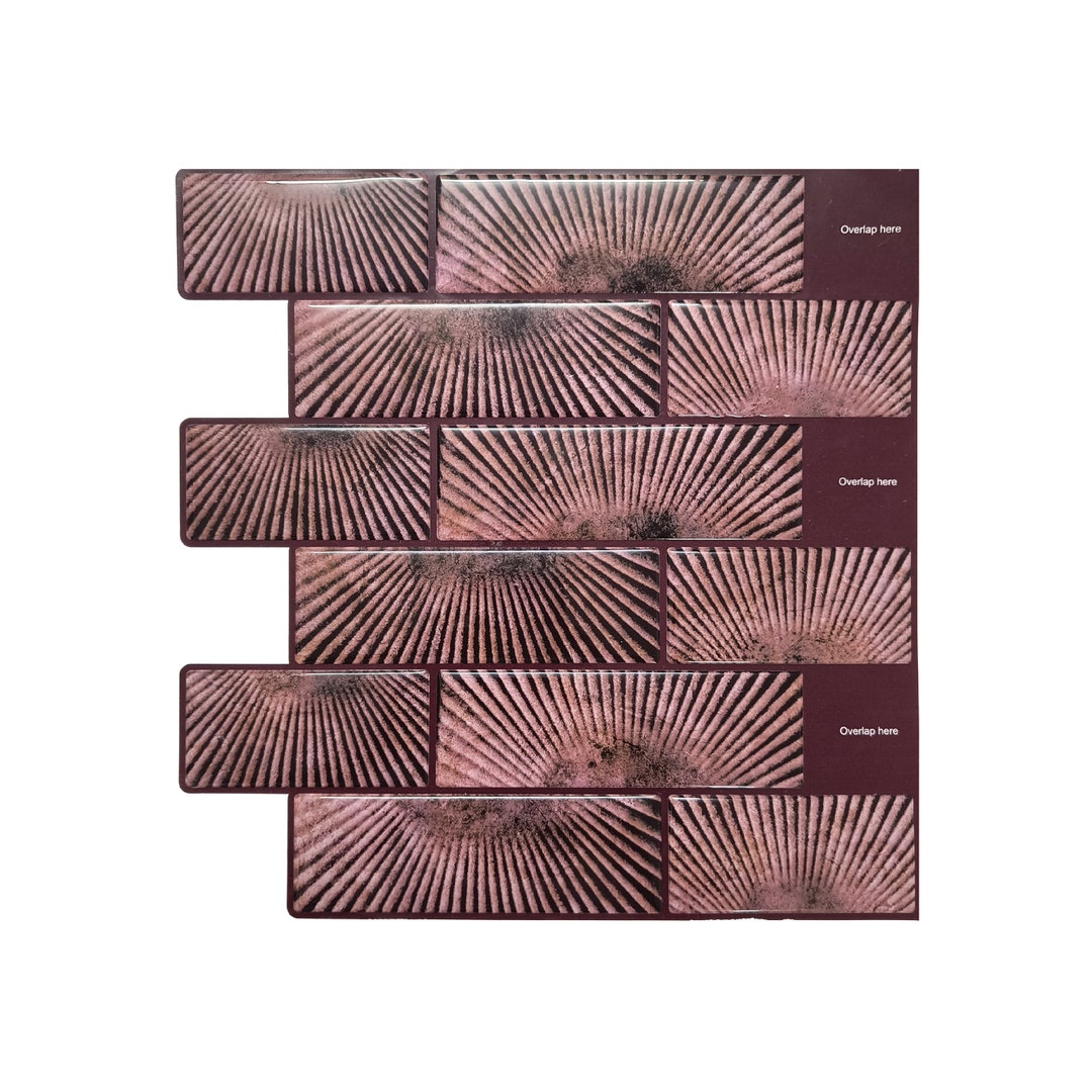 3D Emboss Rose Gold Peel and Stick Wall Tile Kitchen Backsplash Tiles ...