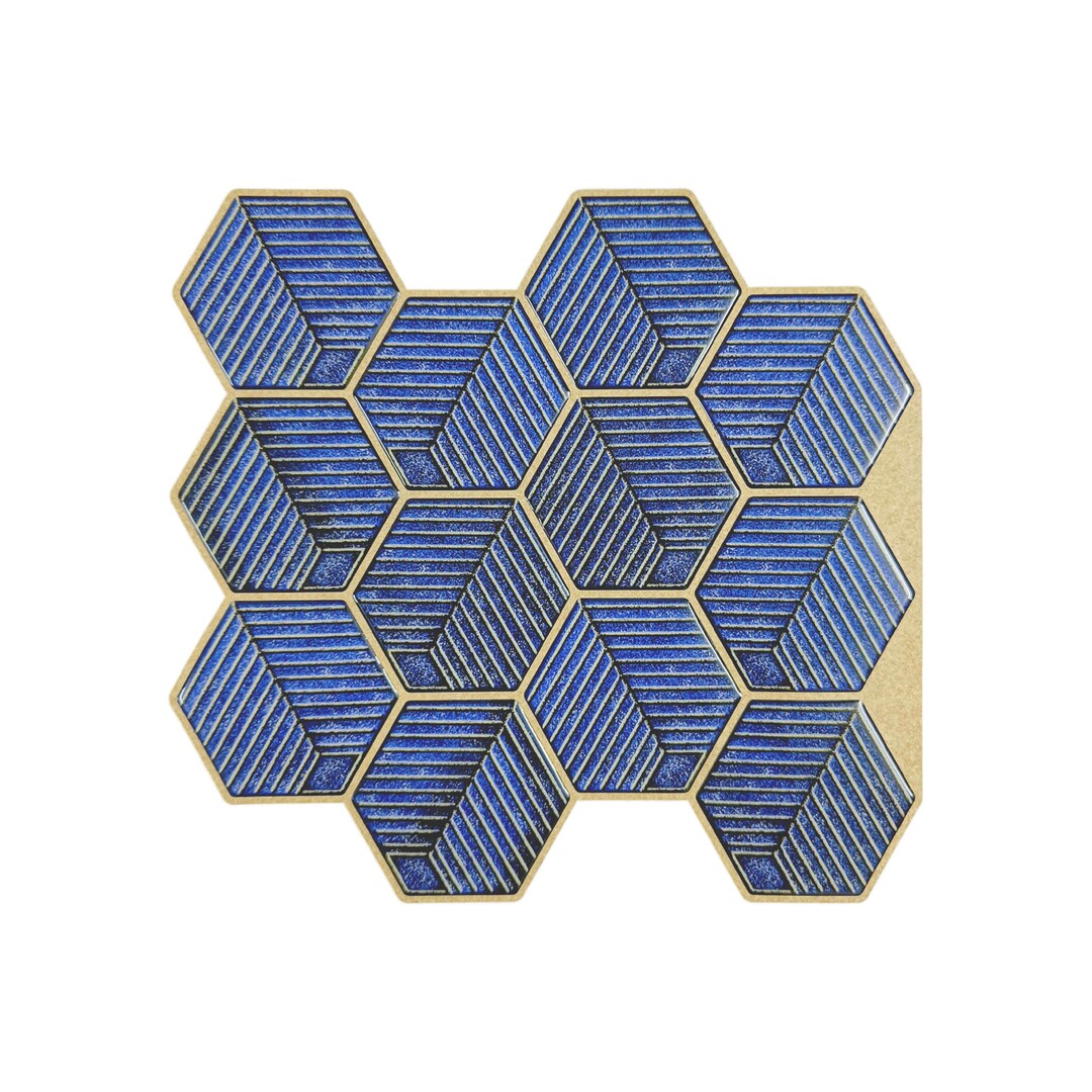 Royal Blue Hexagon Kitchen Backsplash Tiles Peel and Stick Wall Tile ...