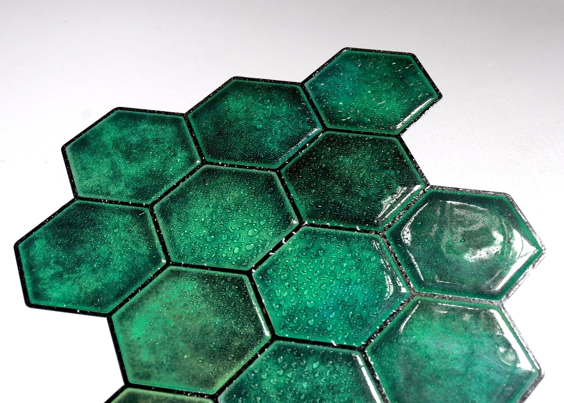 Green Hexagon Peel and Stick Wall Tile Kitchen Backsplash - Etsy