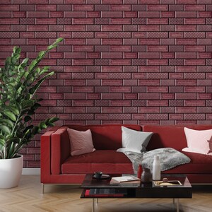Cherry Red Peel and Stick Tile | Red Subway Stick on Tile | Self ...