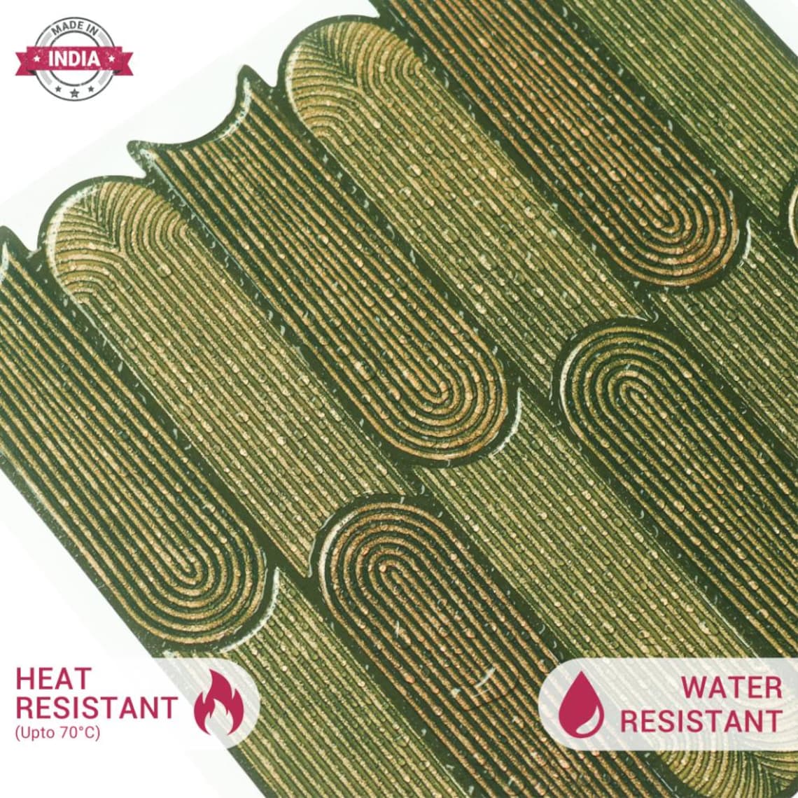 Forest Green 3D Embossed Peel and Stick Backsplash Tiles From ...