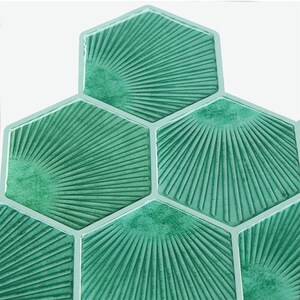 Honeycomb Shamrock Green Kitchen Decor Peel and Stick Backsplash Tiles ...