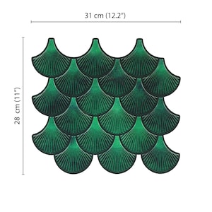 Spinach Green 3D PU Peel and Stick Wall Tile | Kitchen Backsplash Tiles ...