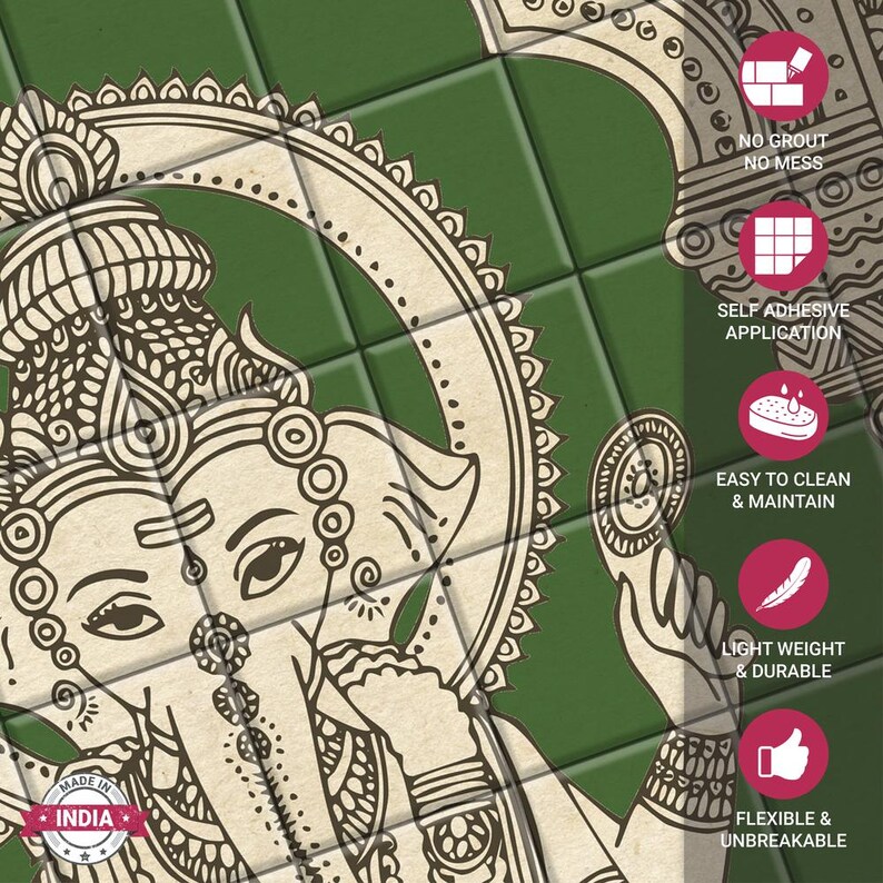 Lord Ganesha 3D Peel and Stick Wall Tile: Spiritual Home Decor - Etsy