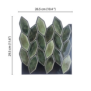 Olive Green Peel and Stick Wall Tile | Kitchen Backsplash Tiles | Self ...