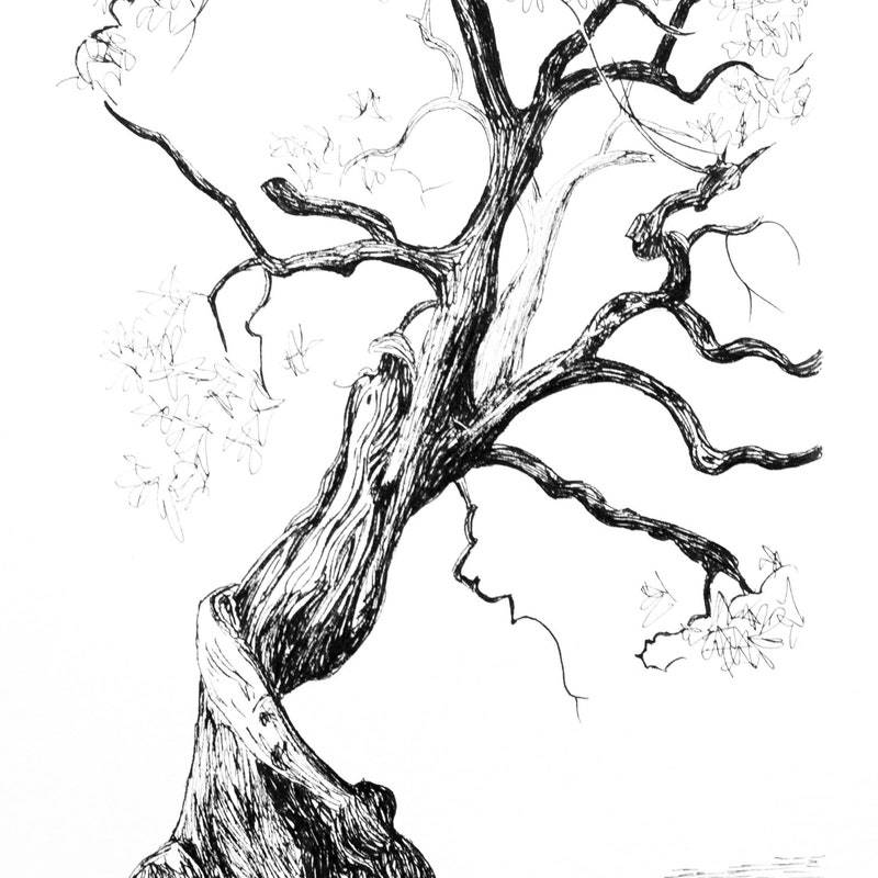Tree Drawing Digital Art - Etsy