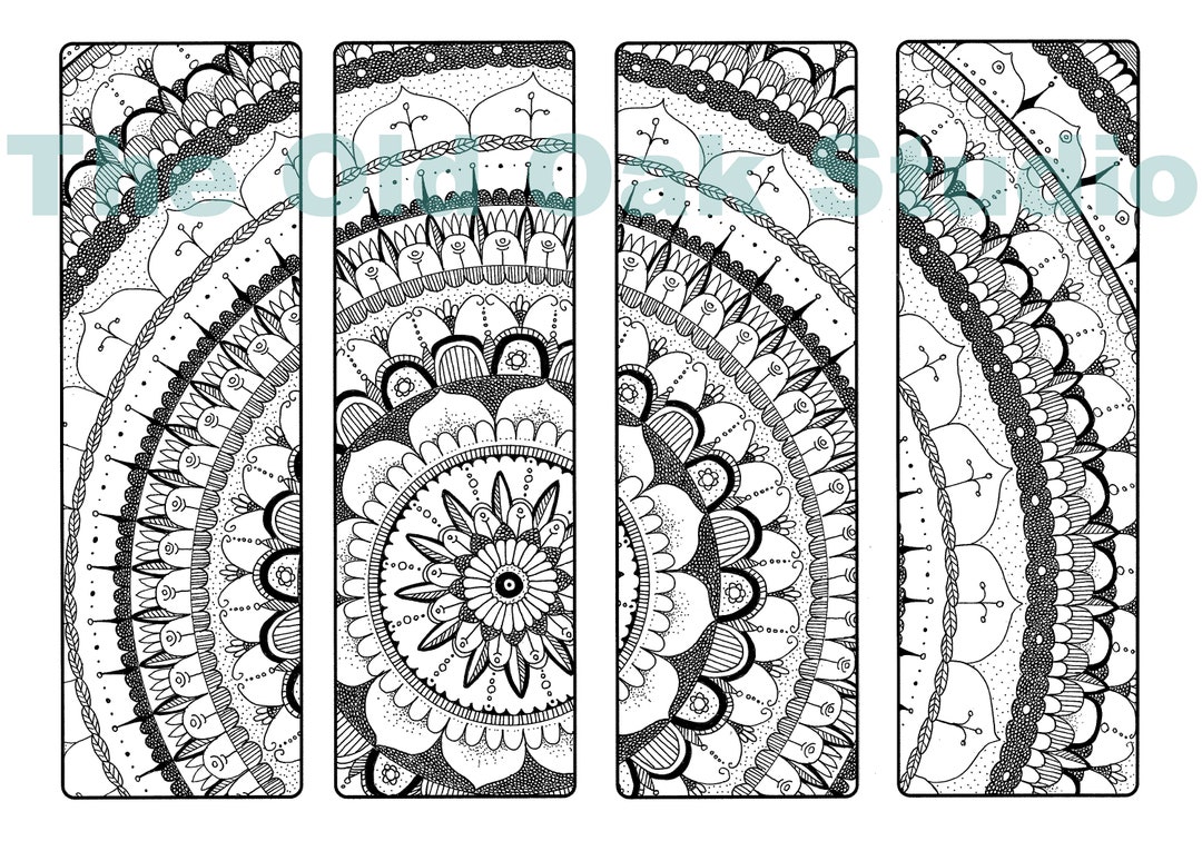 Downloadable Mandala Bookmarks. Printable Digital Download. Rounded ...