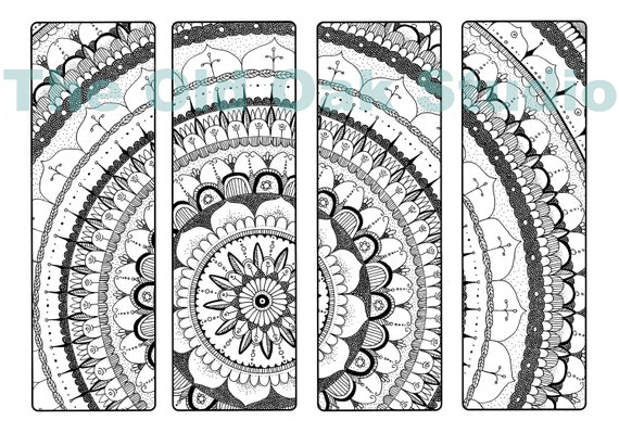Downloadable Mandala Bookmarks. Printable Digital Download. | Etsy