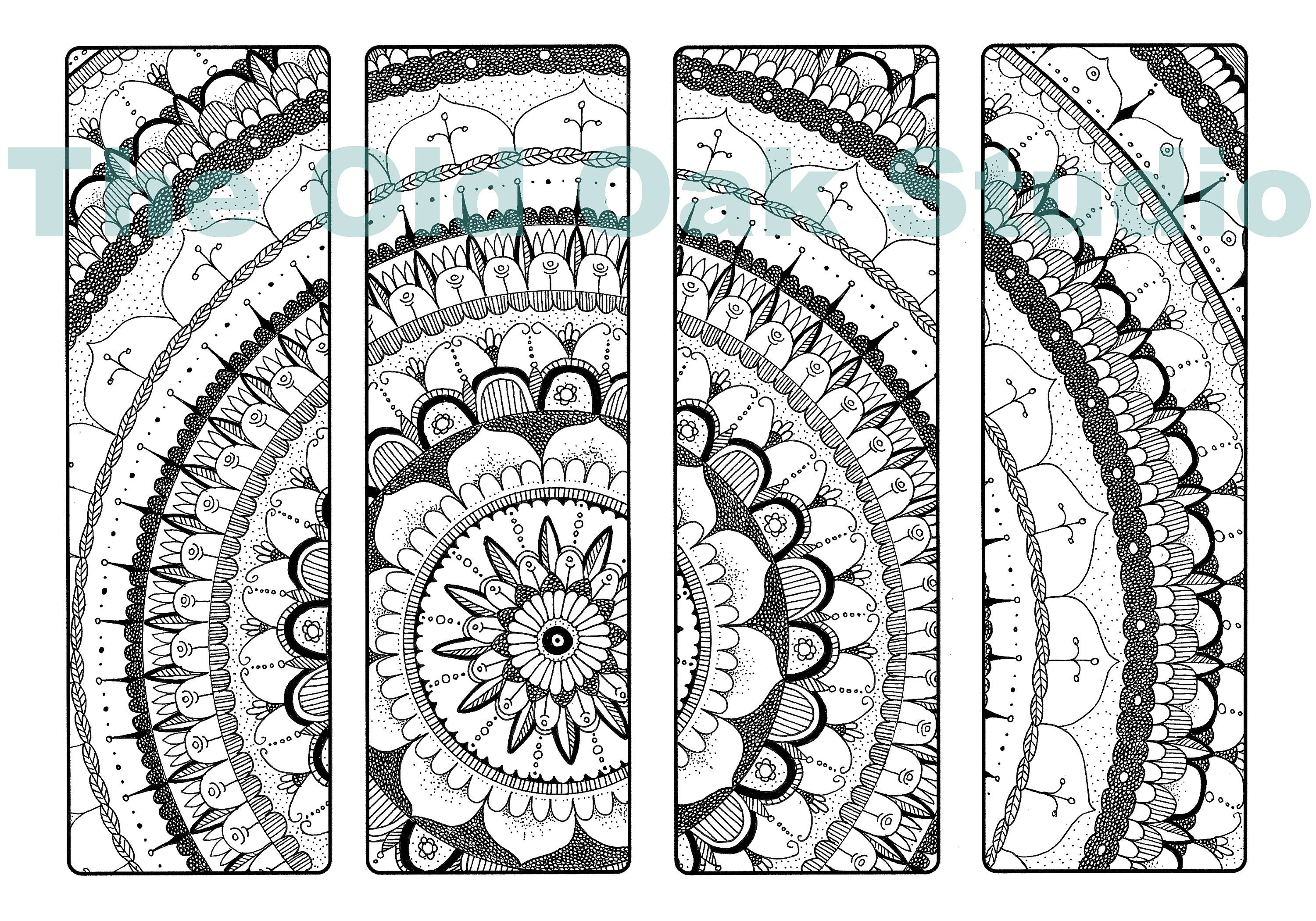 Downloadable Mandala Bookmarks. Printable Digital Download. Rounded ...