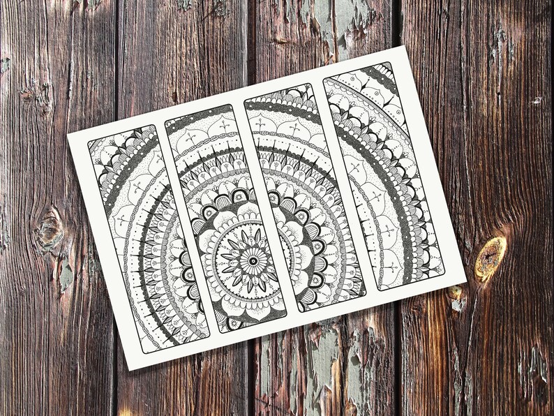 Downloadable Mandala Bookmarks. Printable Digital Download. Rounded ...