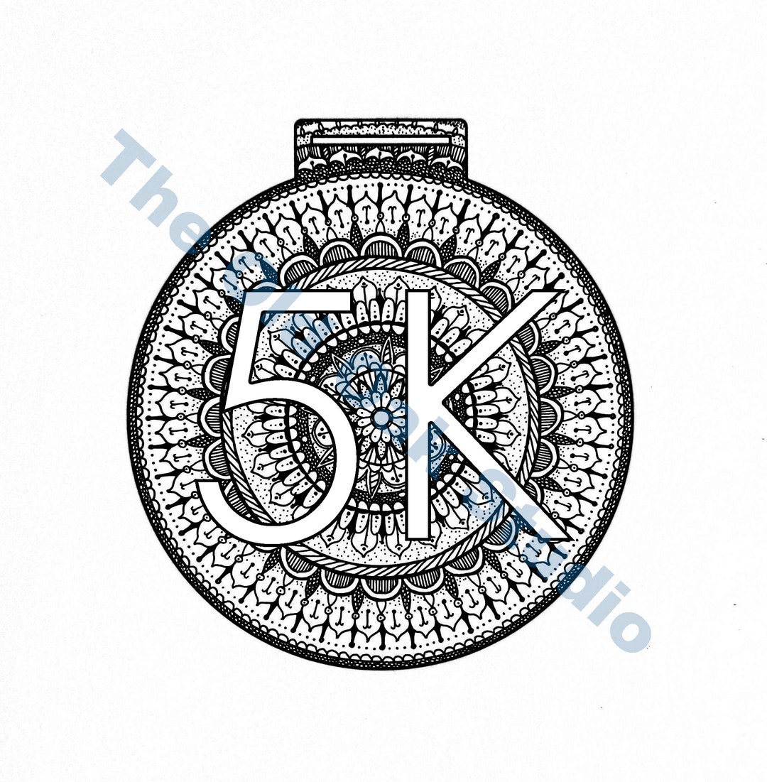 5K Mandala Celebration Digital Download Wall Art or Adult Colouring ...