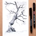 Digital Download Twisted Olive Tree Black Ink Drawing - Modern ...