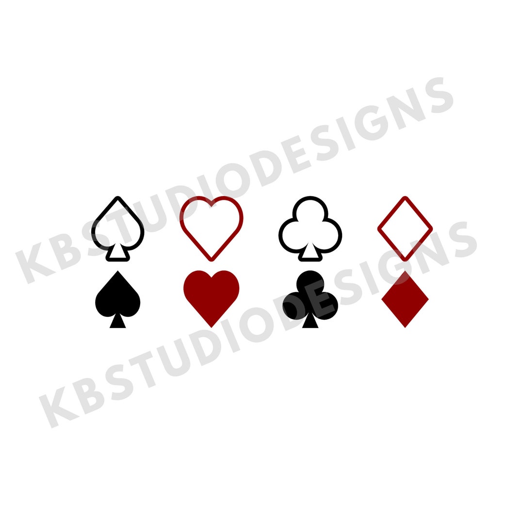 Playing Card Suits SVG PNG Jpg Digital Download Play Card - Etsy Canada
