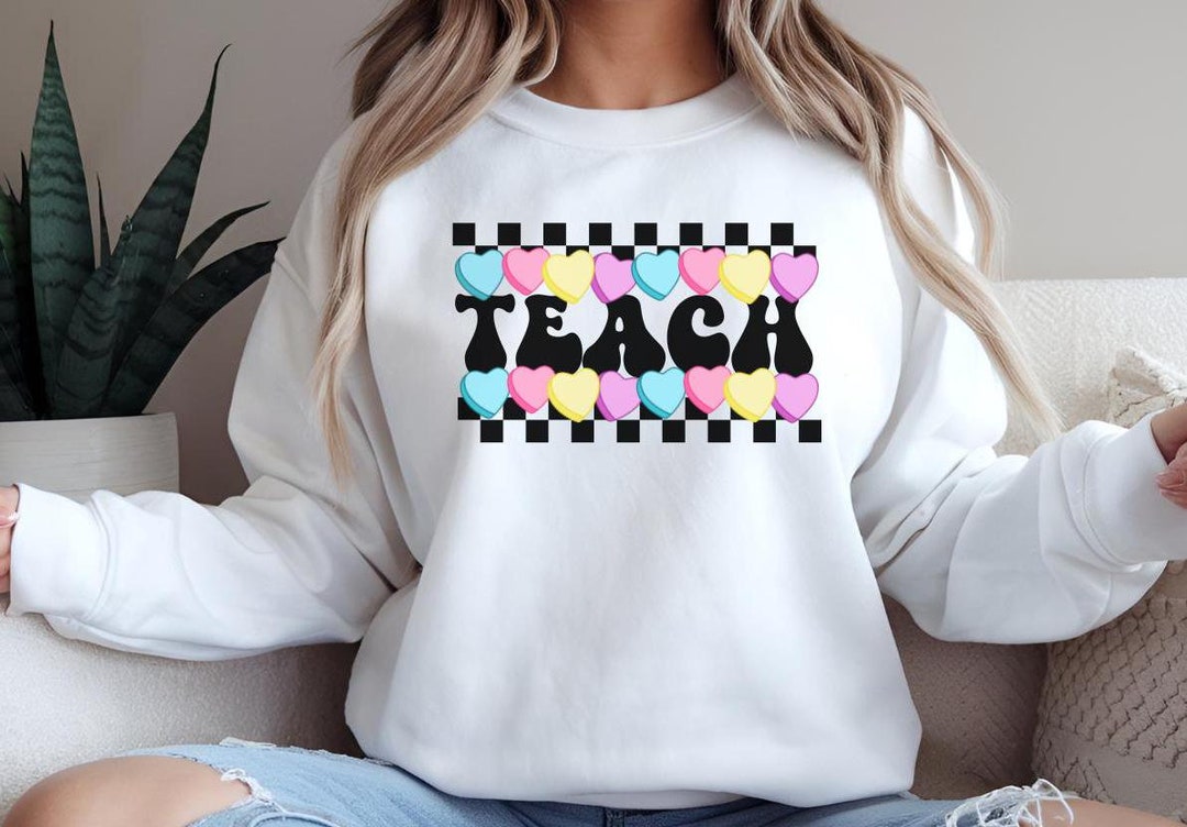 Teach Conversation Hearts PNG, Teacher Valentine Day Shirt Png ...