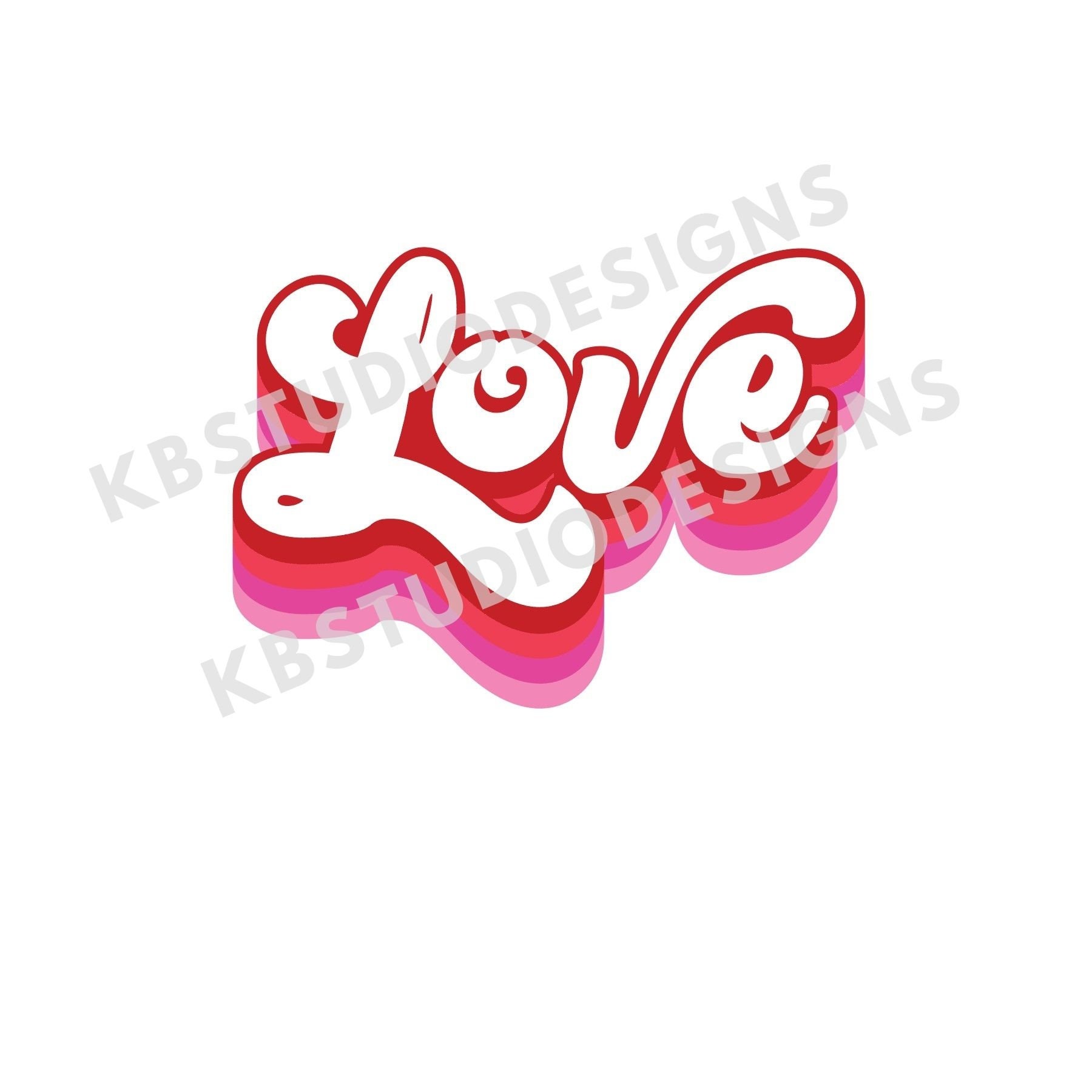 Retro LOVE SVG PNG jpg Love Svg Cricut Silhouette Cameo | Etsy