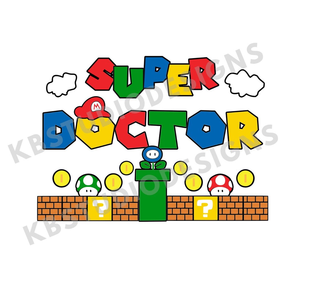 Super Mario Doctor SVG PNG Jpg, Cricut, Silhouette Cameo, Print ...