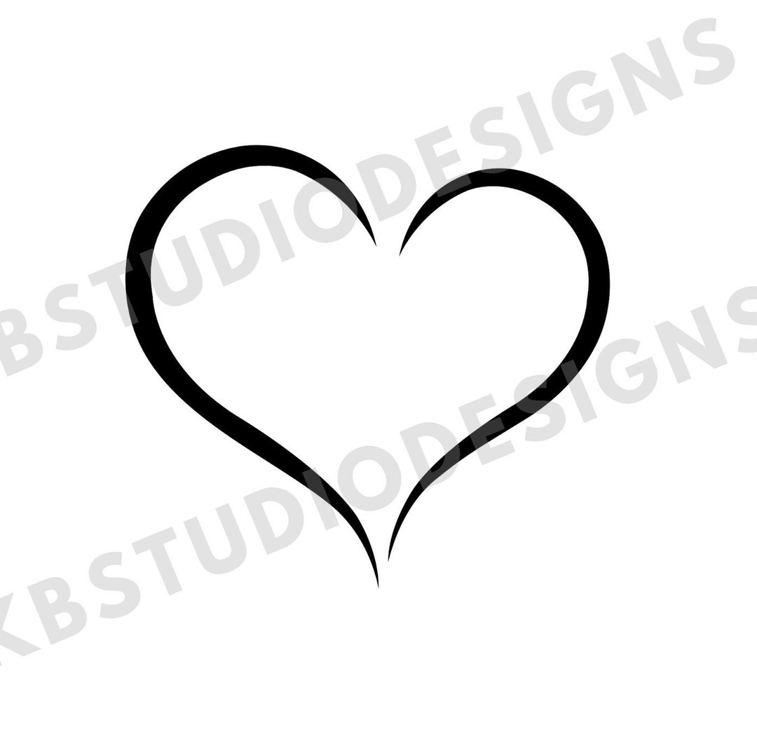 Open Heart Black & White SVG, PNG, Jpg Digital Download, Open Heart ...