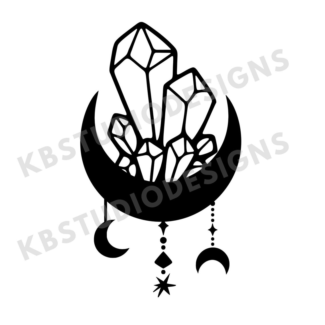 Crystal Moon SVG PNG JPG Crystal Svg Cricut Silhouette - Etsy