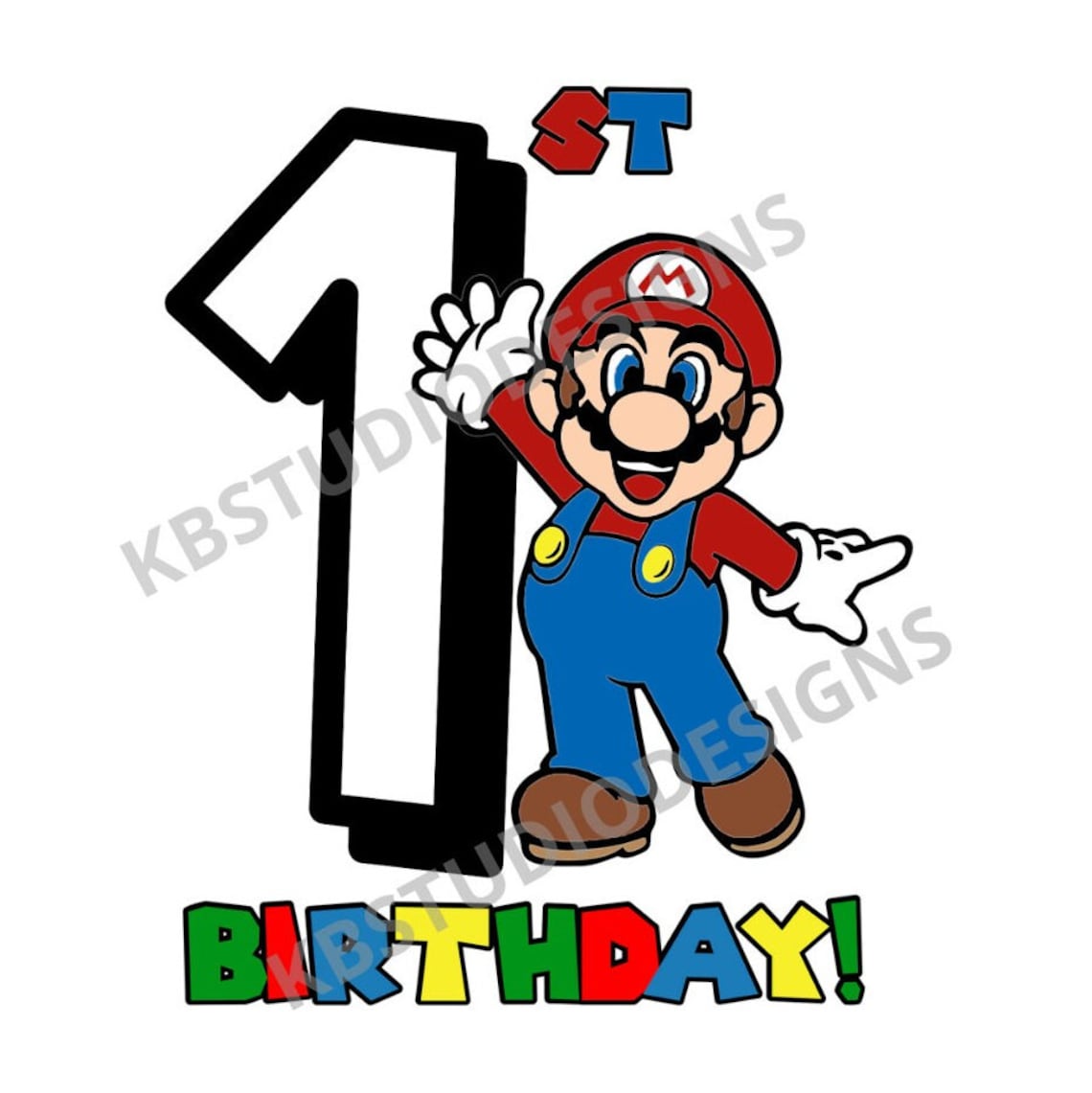 Super Mario 1st Birthday SVG PNG Jpg Birthday Svg Cricut - Etsy