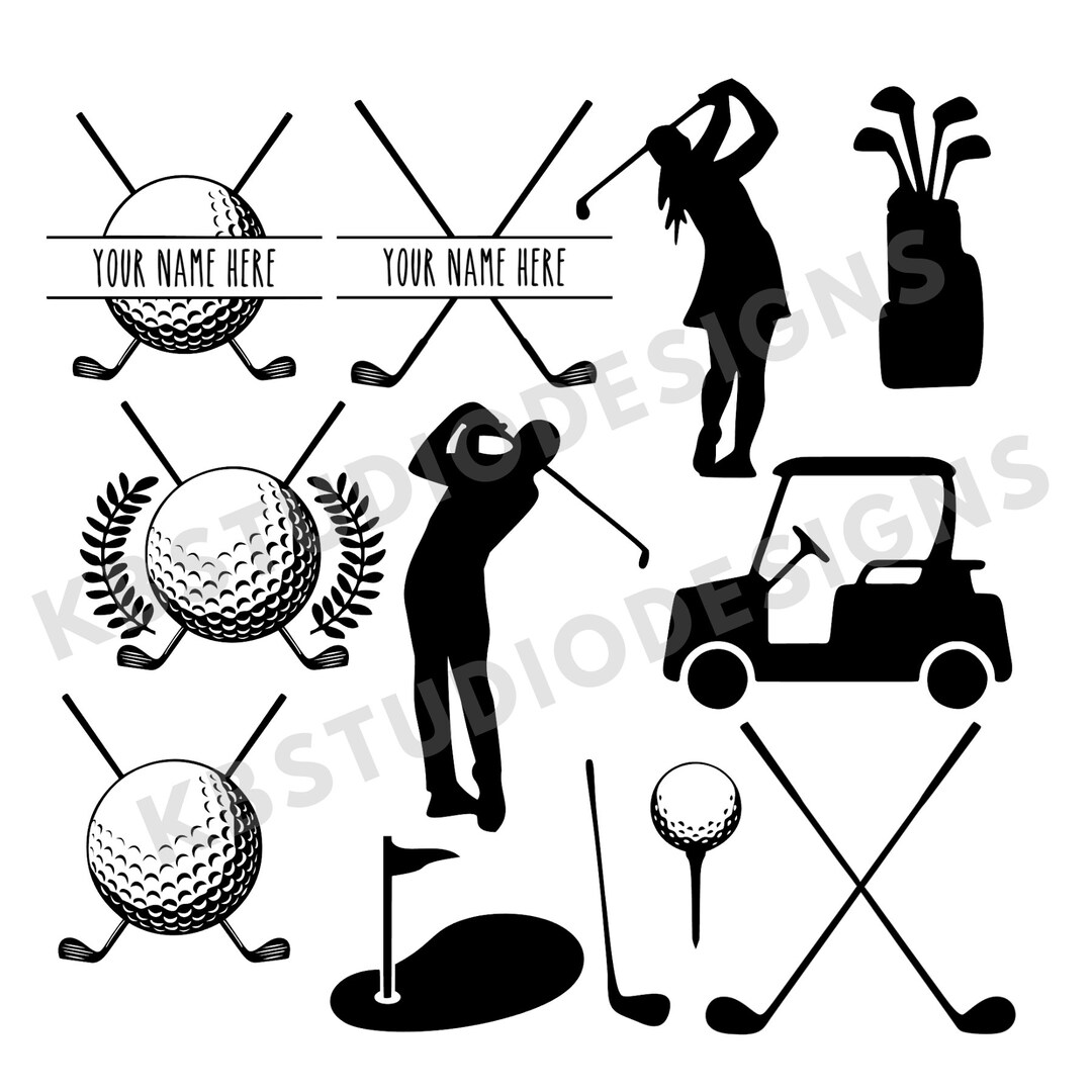 Golf Bundle SVG PNG Jpg, Split Monogram Svg, Golf Club Svg, Golf ...