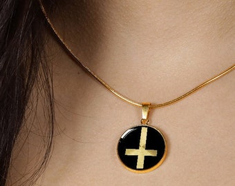 Petrine Cross Necklace, St. Peter's Cross Pendant, Christian and Gothic ...