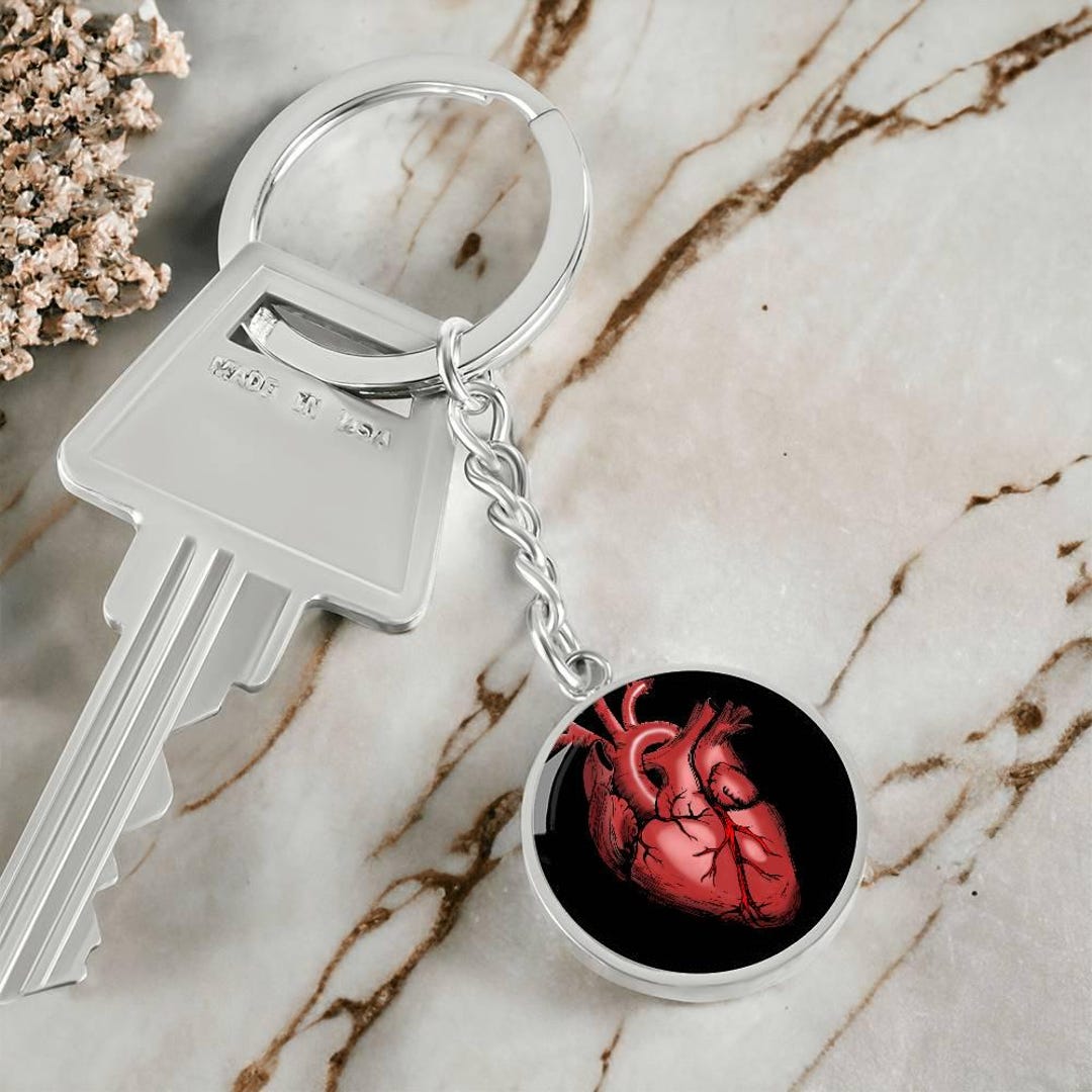 Anatomical Heart Keychain - Etsy