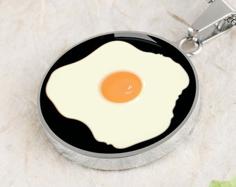 Fried Egg and Frying Pan Necklace 3D Breakfast Brunch Colourful - Etsy