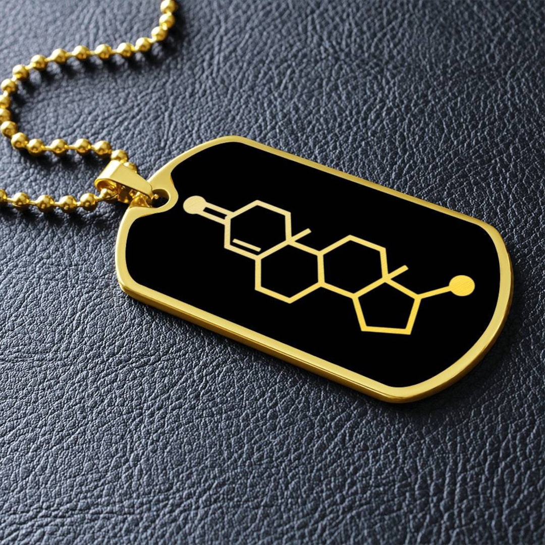 Testosterone Dog Tag Necklace - Etsy
