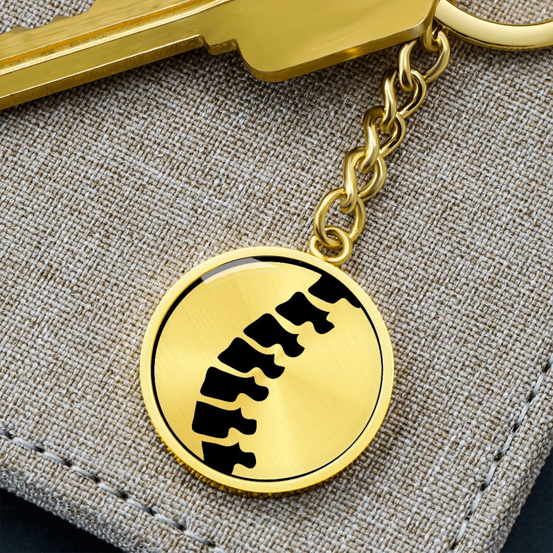 Spine Keychain: Surgical Steel, Gold Finish - Etsy