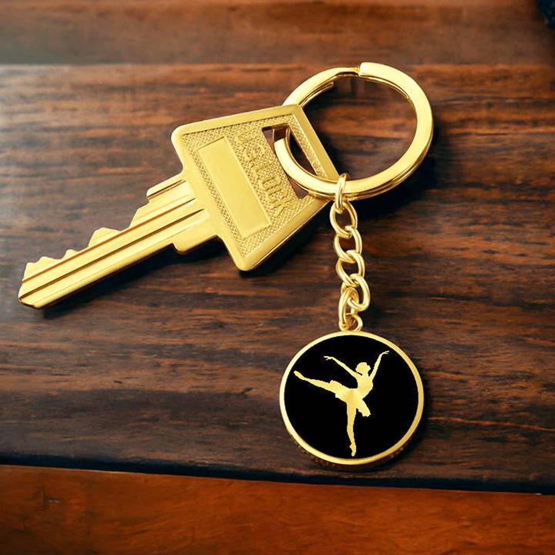 Ballerina Keychain: 18k Gold Finish, Ballet Gift - Etsy