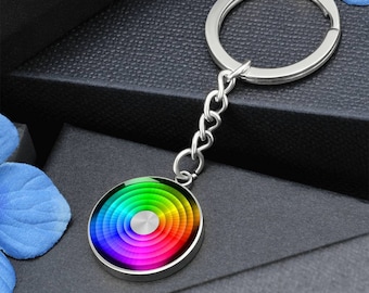 Color Wheel Keychain, Vintage Color Wheel Key Ring, Art Teacher Gift ...