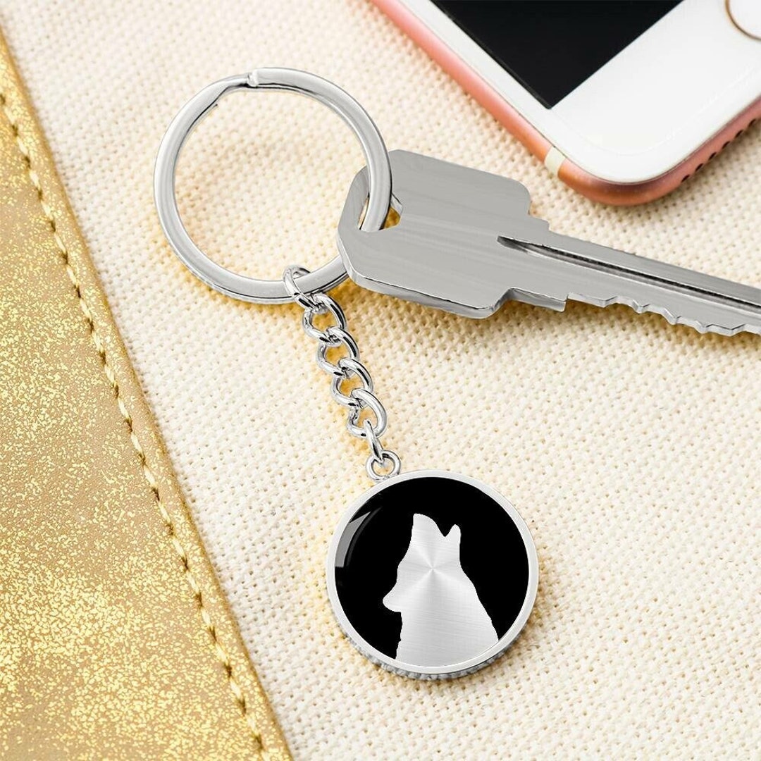 Wolf Head Keychain - Etsy