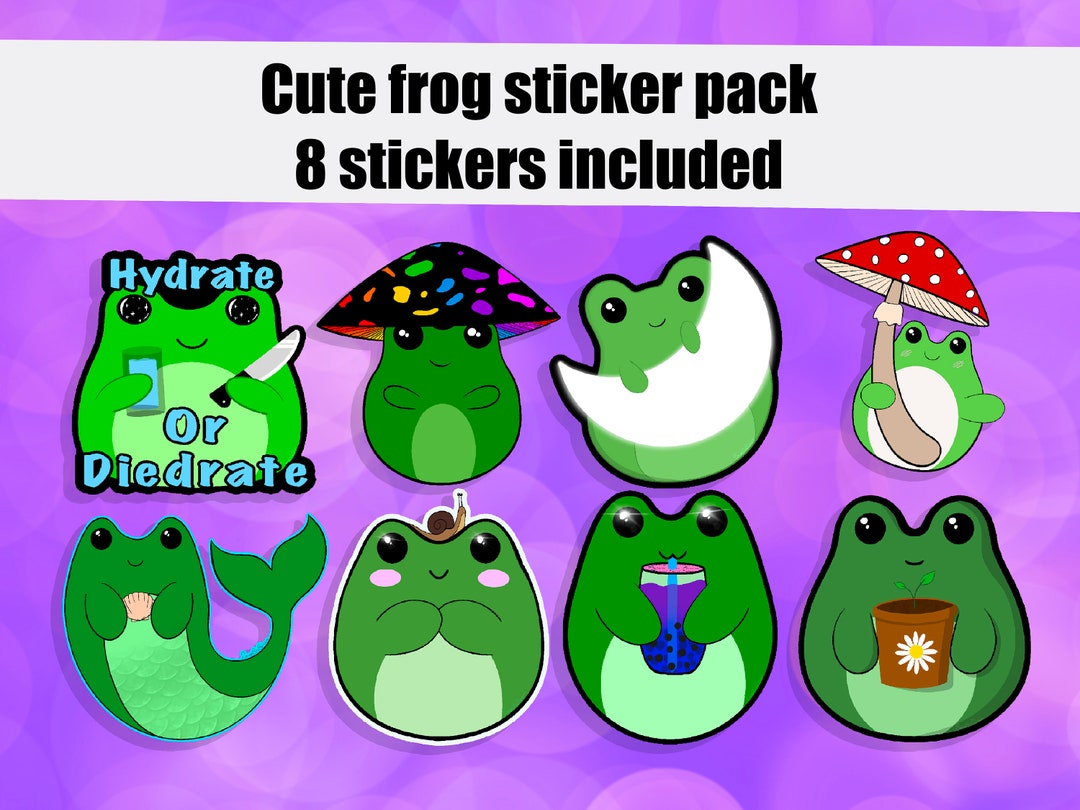 Frog Cottagecore Kawaii Sticker Pack - Etsy