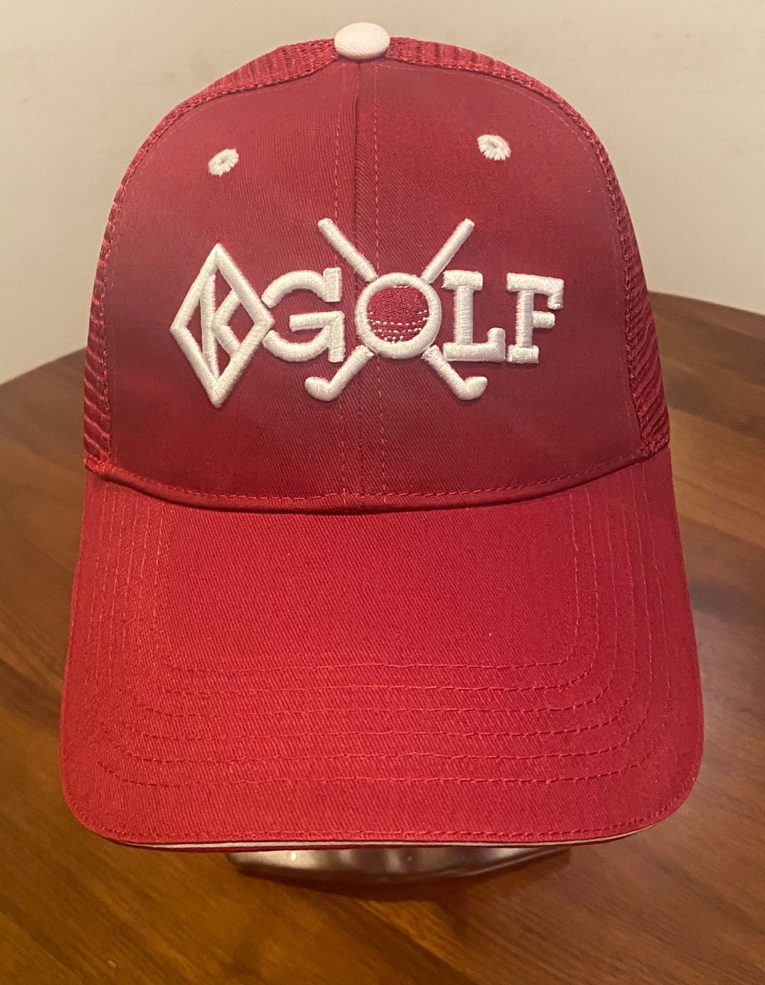Nupe Diamond K Golf Cap mesh Panels CRIMSON - Etsy