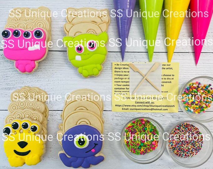 Cookie Decorating Kit, DIY Decorating Cookies Kit, extra Large Cookies ...