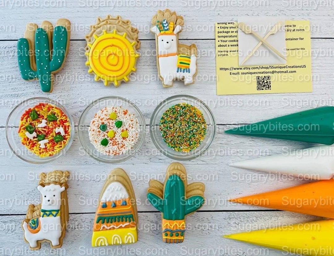 Llama Cookie Decorating Kit, DIY Cookie Decorating Kit, ***INCLUDES 24 ...