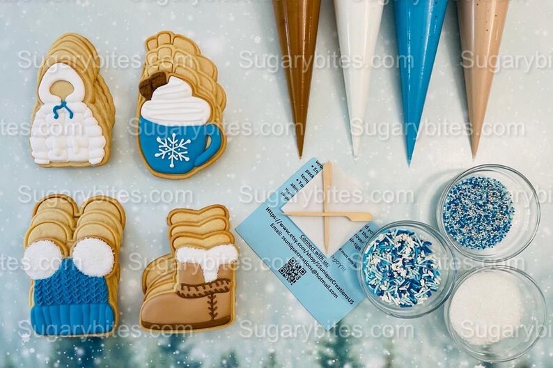 Winter Cookie Decorating Kit Winter DIY Cookie Kit large - Etsy