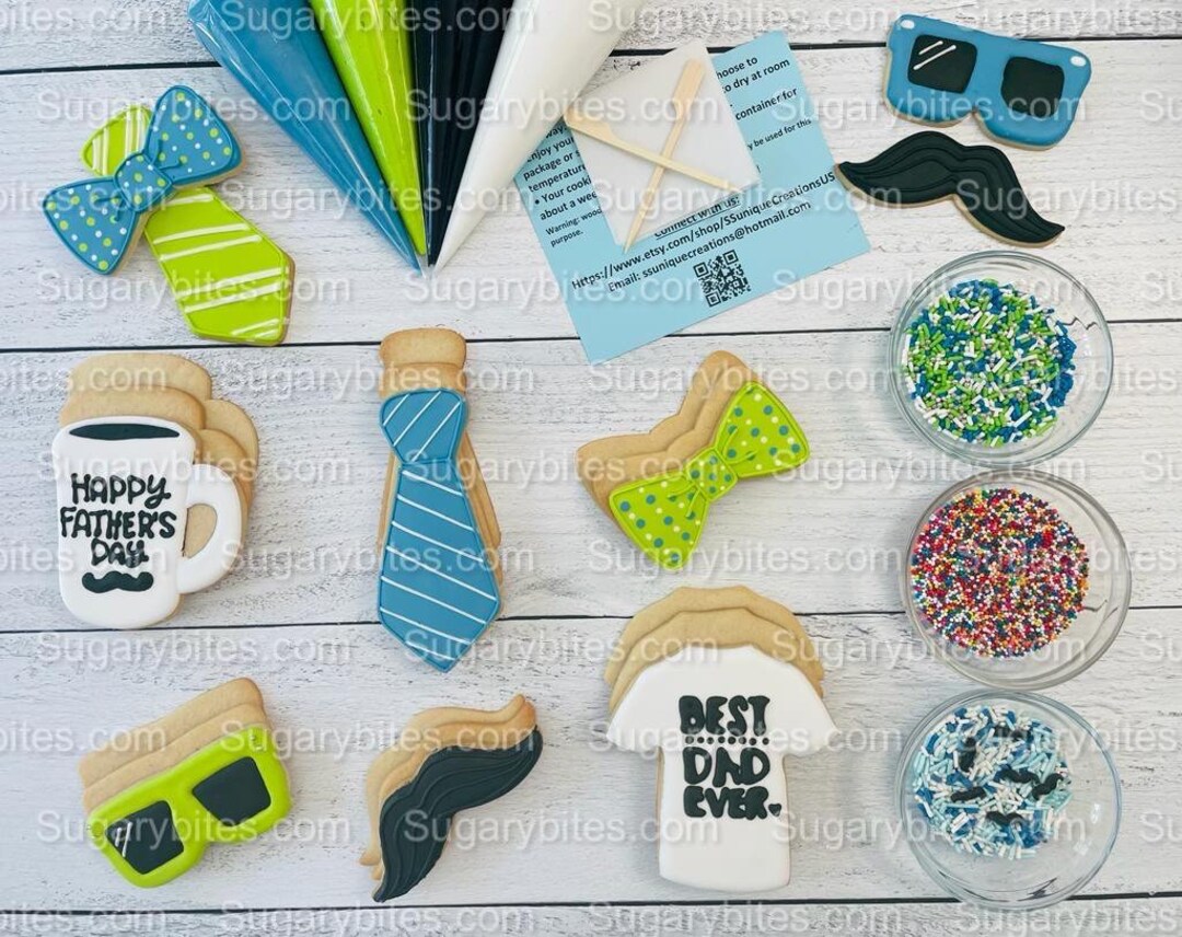 Father’s Day Cookie Decorating Kit, DIY Sugar Cookie Decorating Kit ...