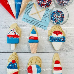 4th of July Cookie Decorating Kit, DIY Memorial Day Decorating Cookies ...