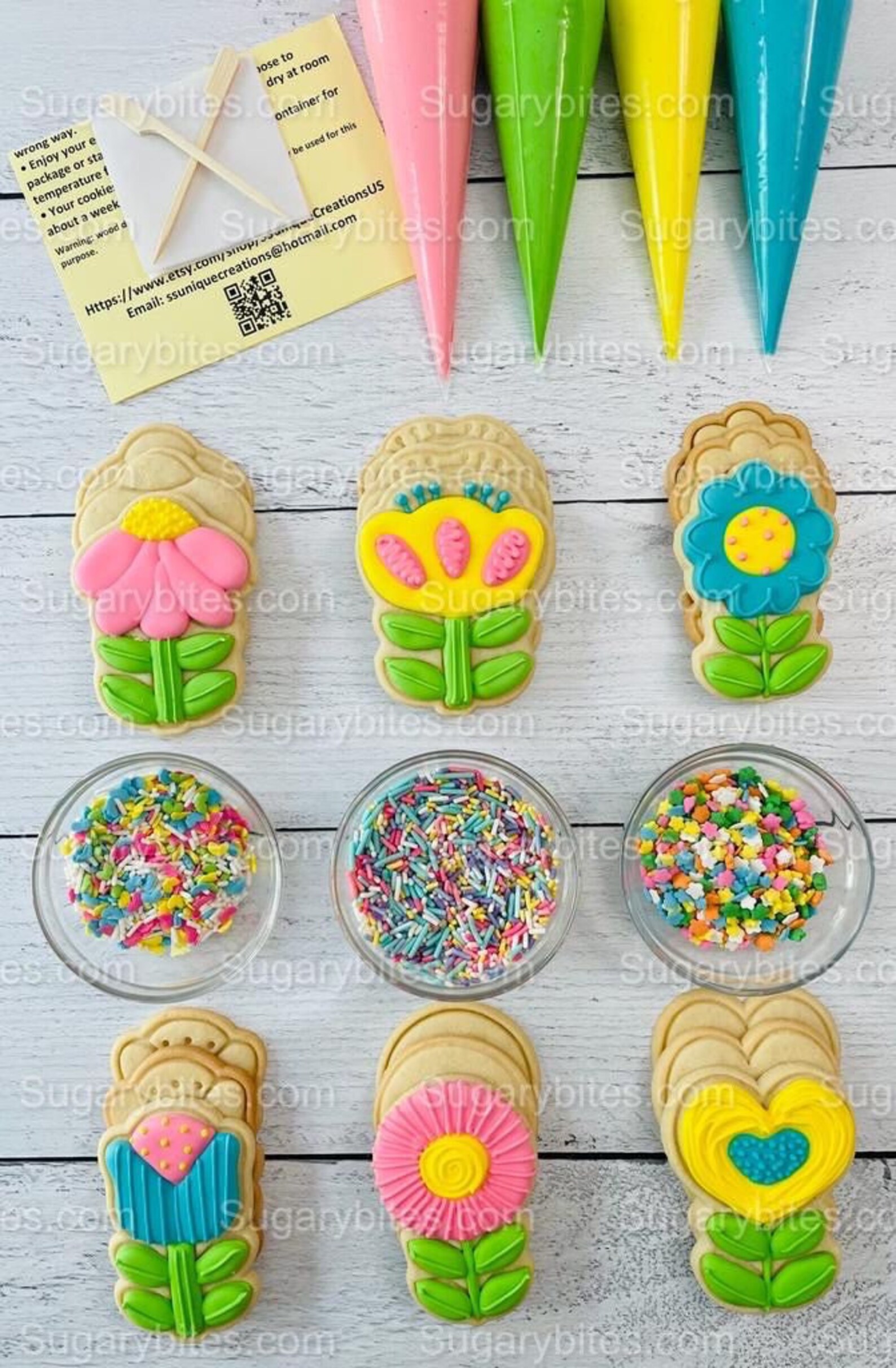 Flower Cookie Decorating Kit, DIY Flower Cookie Decorating Kit, Spring ...