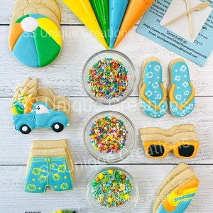 Summer Beach Day Cookie Decorating Kit, Summer DIY Decorating Cookies ...