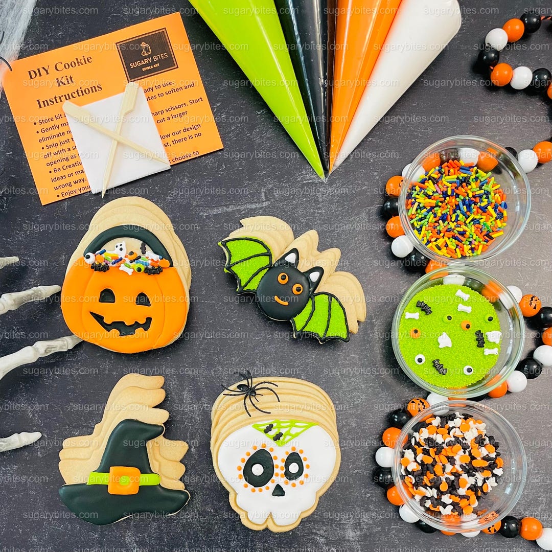 Halloween Cookie Decorating Kit, DIY Cookie Kit, (large Cookies ...