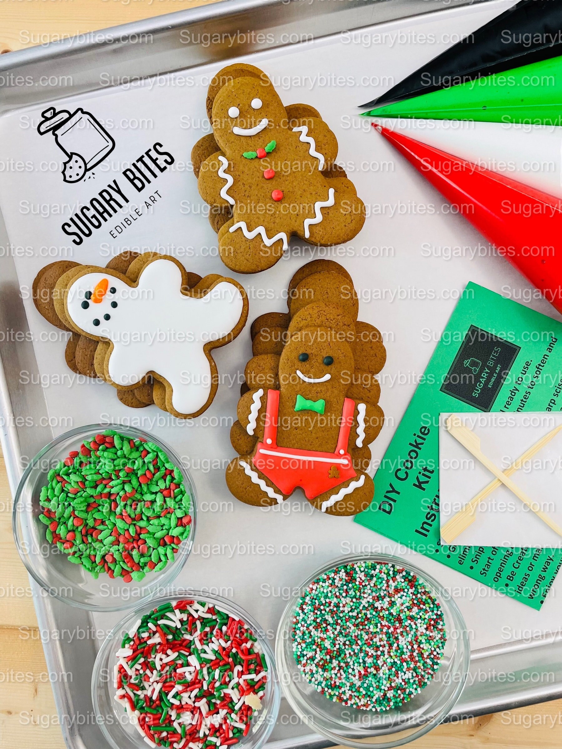 Gingerbread Cookie Decorating Kit, Christmas DIY Cookie Kit, (large ...