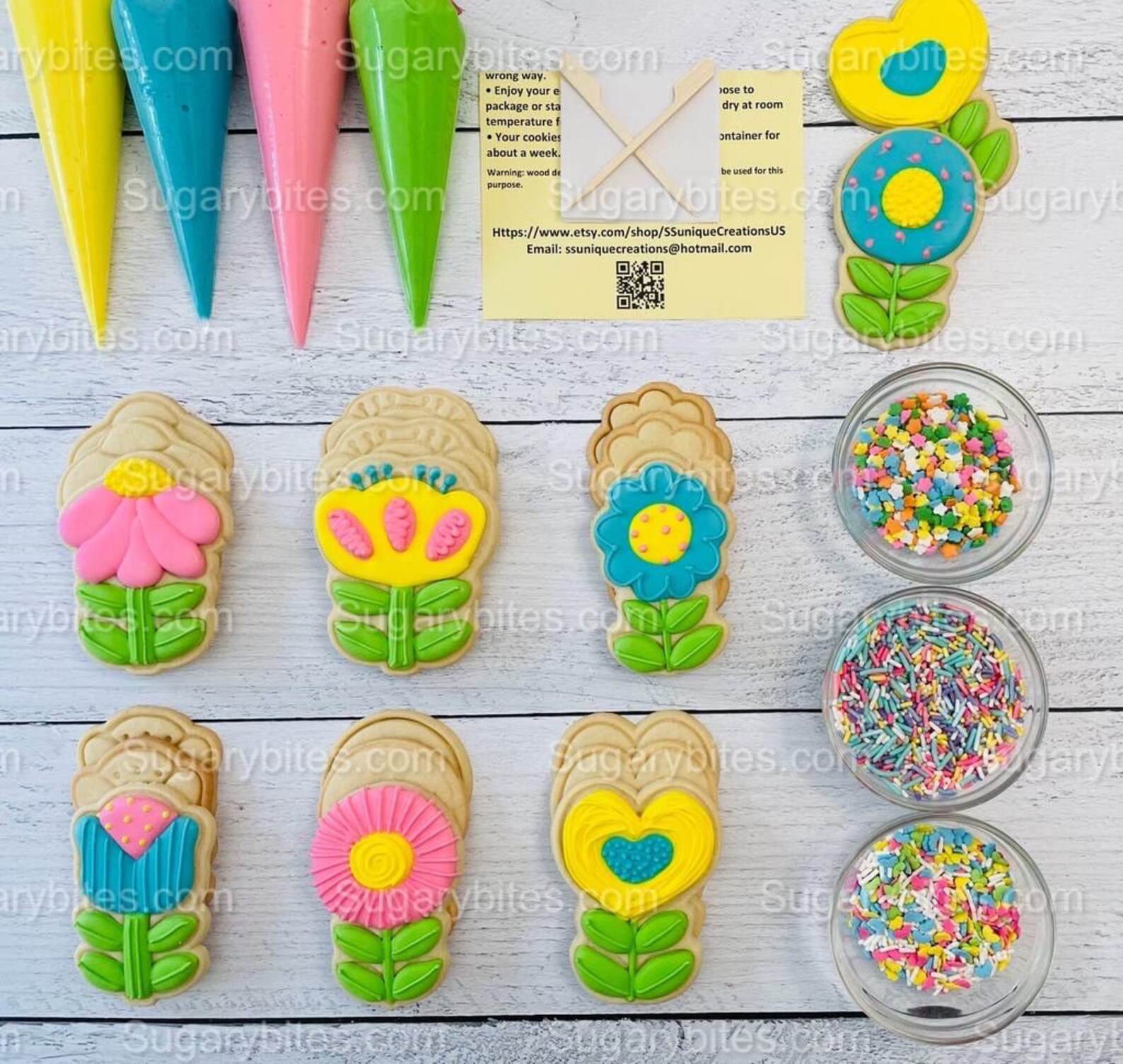 Flower Cookie Decorating Kit, DIY Flower Cookie Decorating Kit, Spring ...