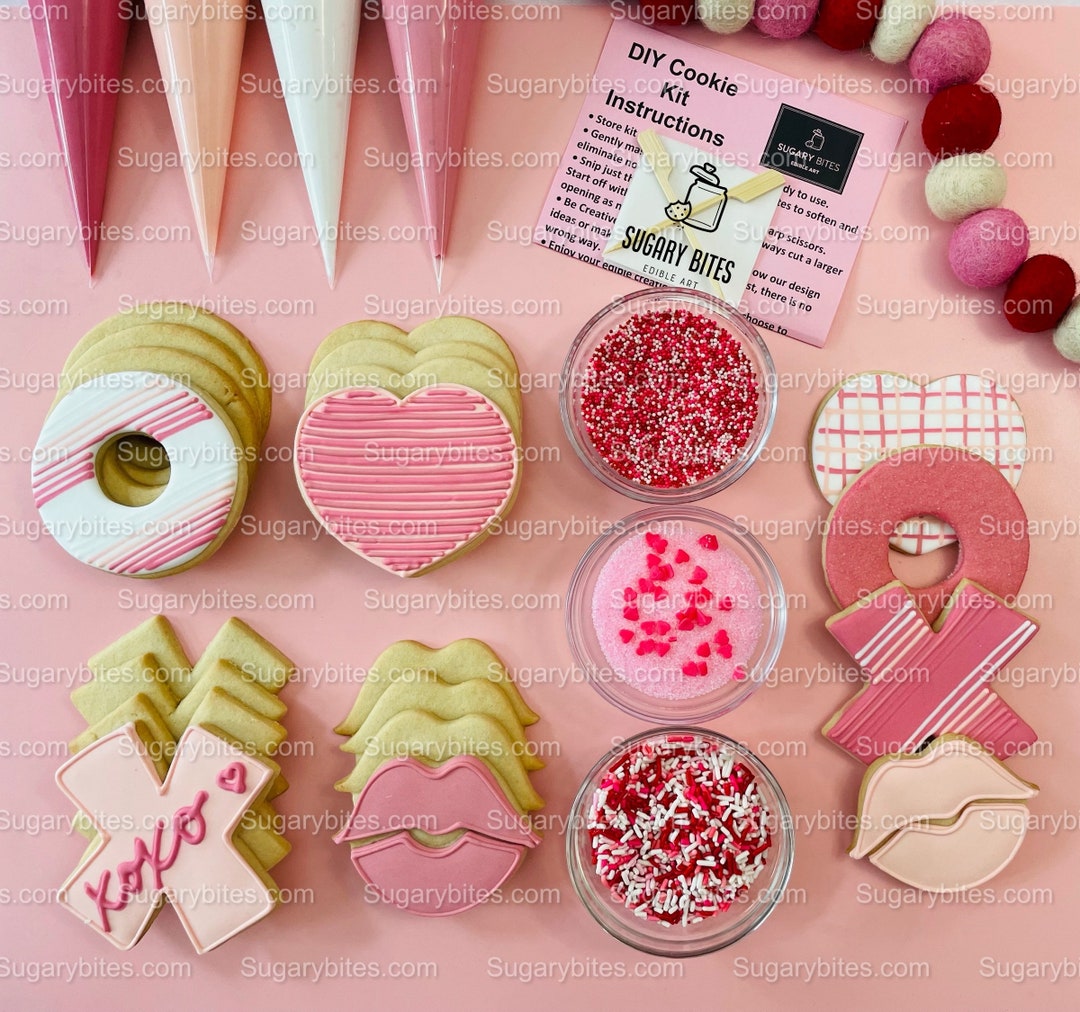 Valentine’s Day Cookie Decorating Kit, DIY Cookie Kit, **INCLUDES 24 ...
