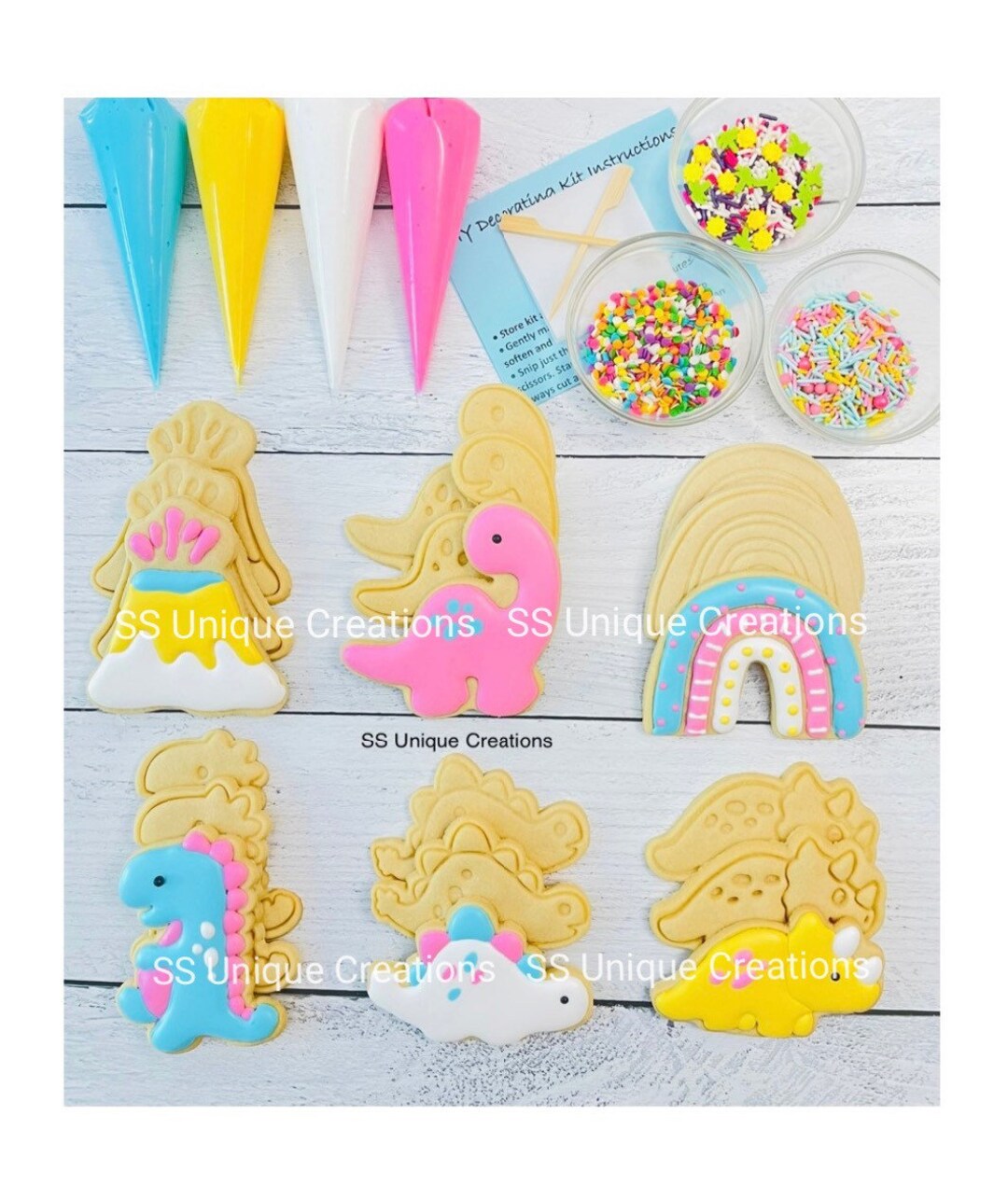 Dinosaur Cookie Decorating Kit, Dino-mite DIY Cookie Kit, Dinosaur B ...